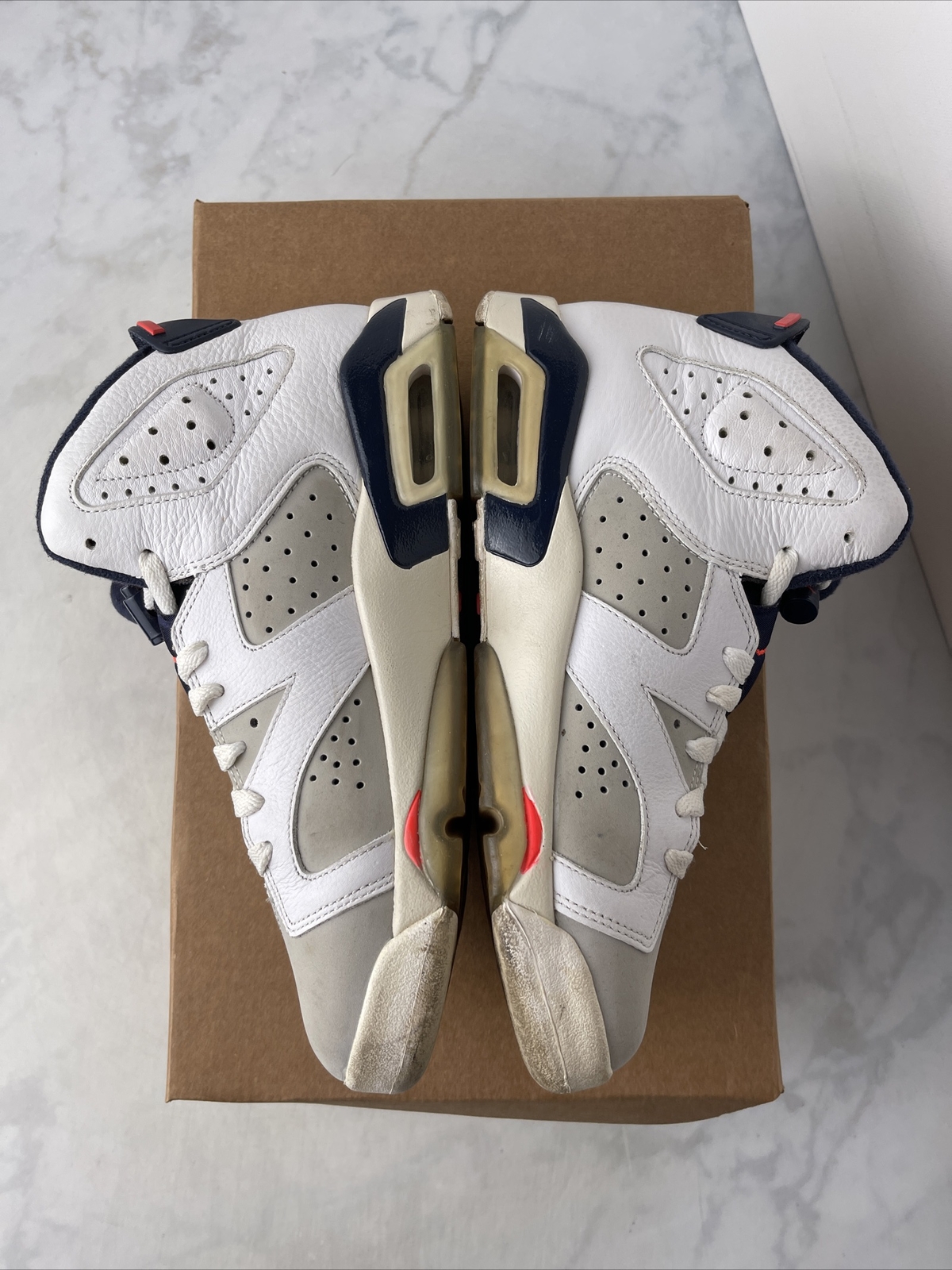 Nike Air Jordan 6 Retro Tinker size 6 GS OG VI 384665-104 White Blue | eBay