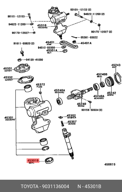 Genuine OE seal oil for sector shaft 9031136004 for TOYOTA 90311-36004 ...