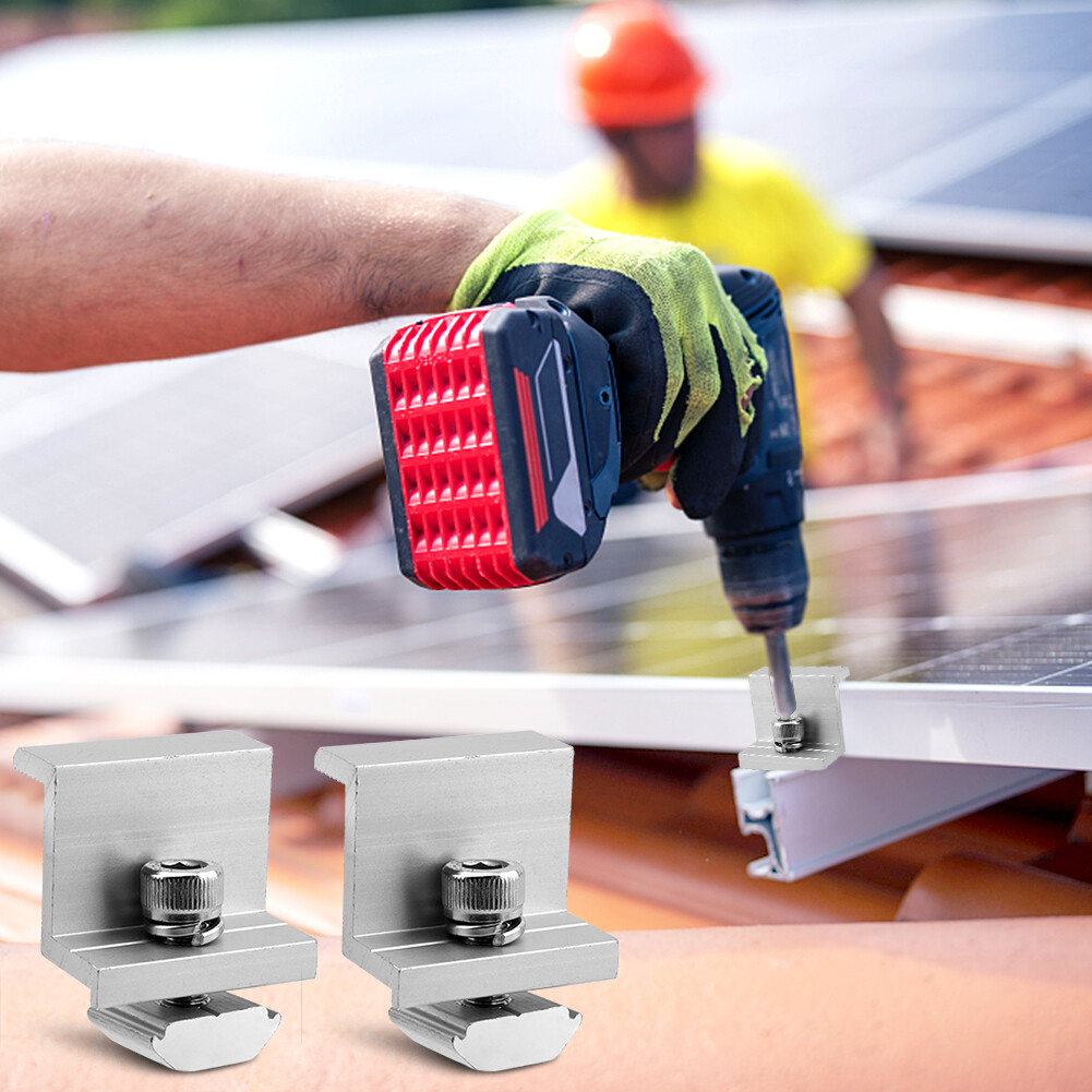 4pcs Z Shaped End Clamps Aluminum Alloy Solar Module Holder Power ...