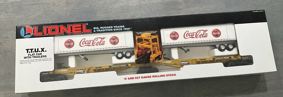 LIONEL TTUX SPINE CAR SET O GAUGE INTERMODAL w/ “COCA-COLA” TRAILERS | eBay
