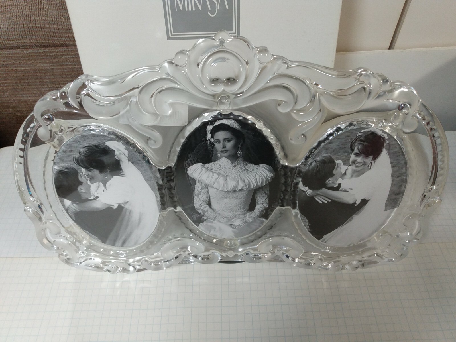 Mikasa Princess Crystal Triple Oval Wedding 8 X 13 Frosted Glass ...