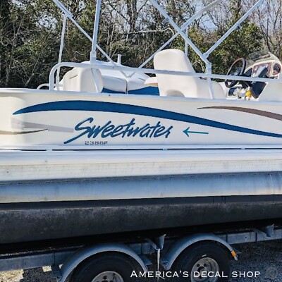 Sweetwater Script Boat Yacht Replacement Decals 2PC Set Vinyl OEM | 36 ...