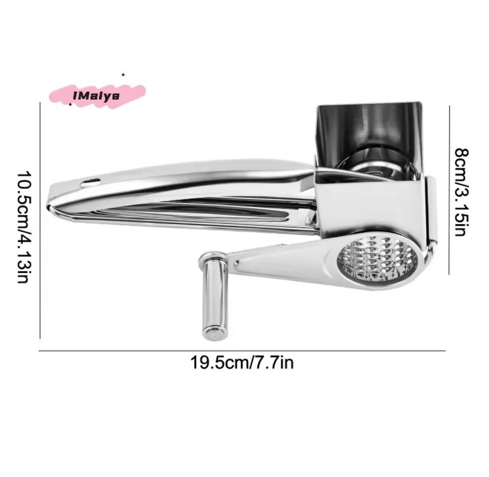 Stainless Steel Hand-Cranked Rotary Cheese Grater Ginger Shredder Tool ...