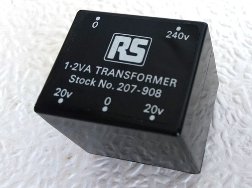 RS-Components PCB Mounting Transformer 1.2VA 240V 50Hz 20V-0-20V RS207 ...
