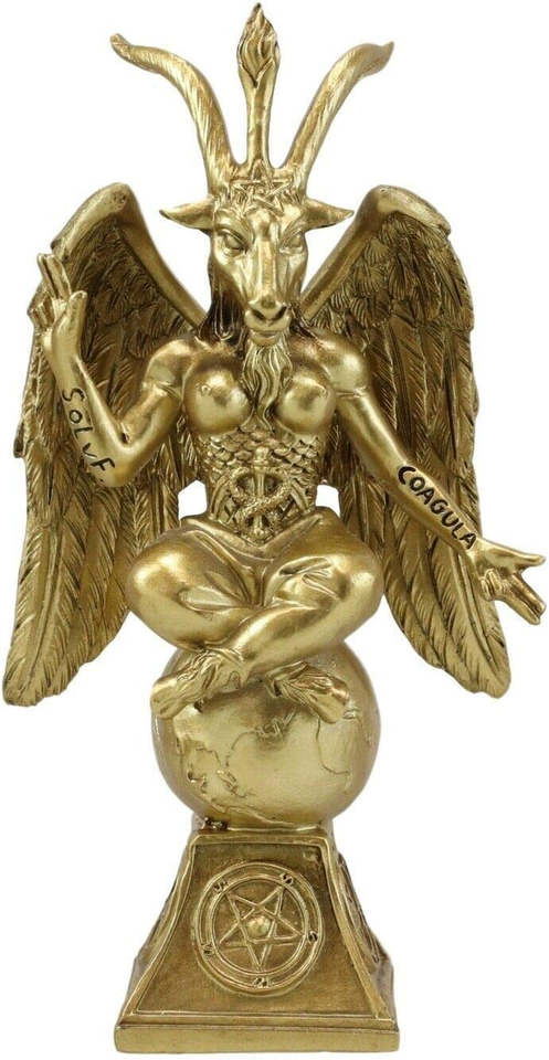 Sabbatic Goat Idol Baphomet Resin Statue Occultic Illuminati the Horned ...