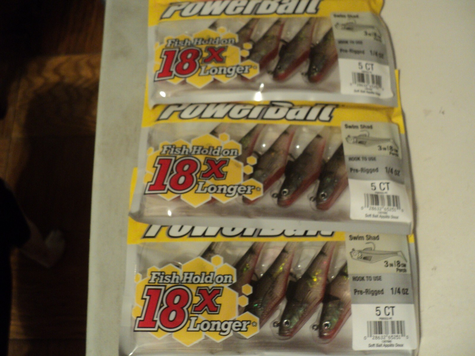 3 - 5 COUNT PACKS BERKLEY POWERBAITS POGY SWIM SHAD 3 INCH (PERCH) NIP ...