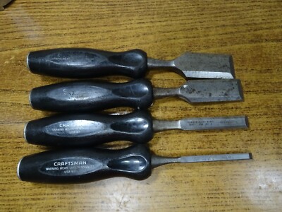 Craftsman USA 4 piece Black Handle Wood Chisel Set | eBay