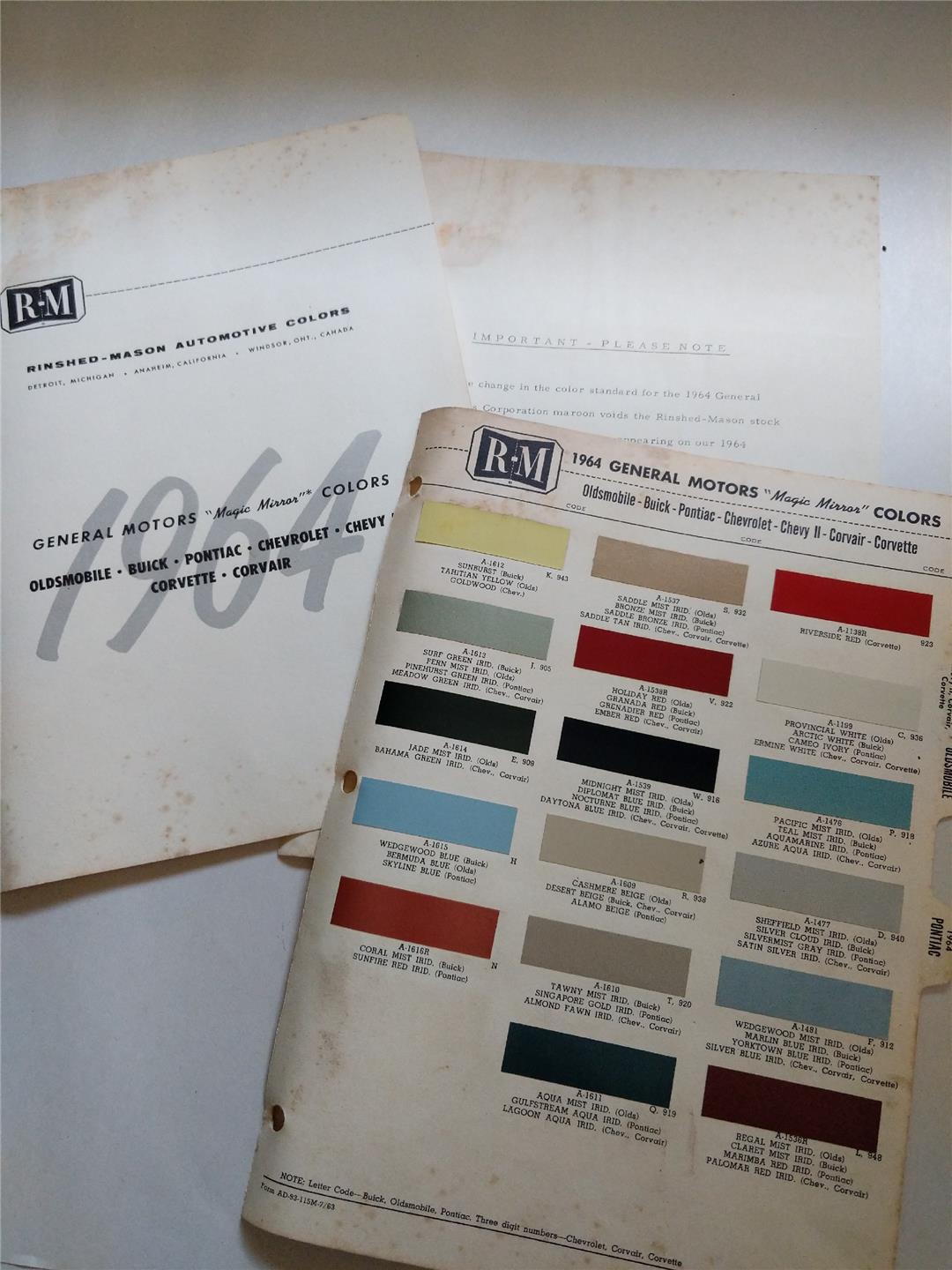 1964 Chevrolet Paint Colors