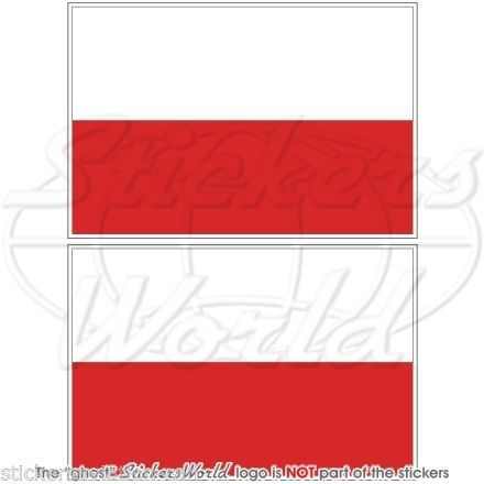 POLAND Polska Polish Flag Vinyl Bumper Decals Stickers, 3" (75mm) x2 ...
