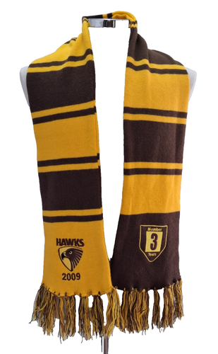 Hawthorn Hawks Scarf 3 Years Member 2009 AFL Football Aussie Rules ...