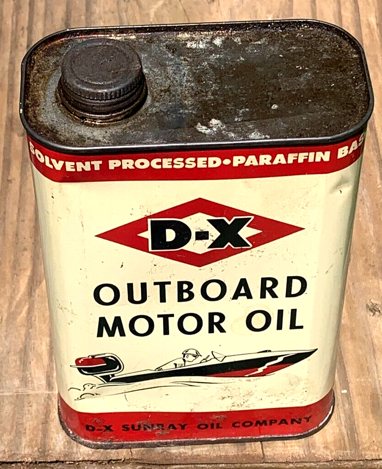 Vintage DX Oil Co. Outboard Can great cool quart Boat graphic | eBay