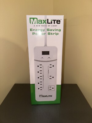 MaxLite 8 Outlet Energy Saving Power Strip Surge Protector w Heavy Duty ...