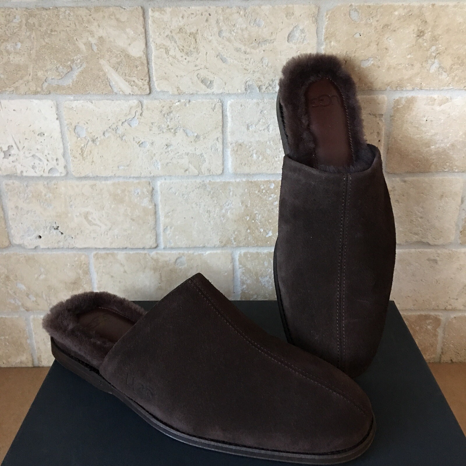 UGG CHATEAU SLIP-ON STOUT SUEDE TOSCANA SHEEPSKIN SLIPPERS SHOES SIZE ...