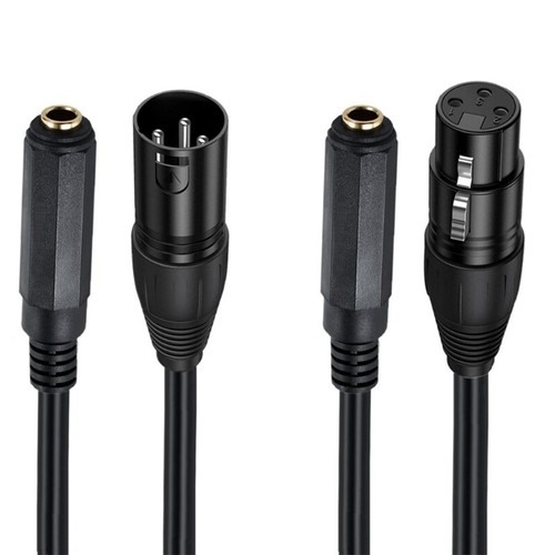 3 Pin to 6.35mm 4 TS TRS Female Audio Converter Adapter Cable for Mic ...