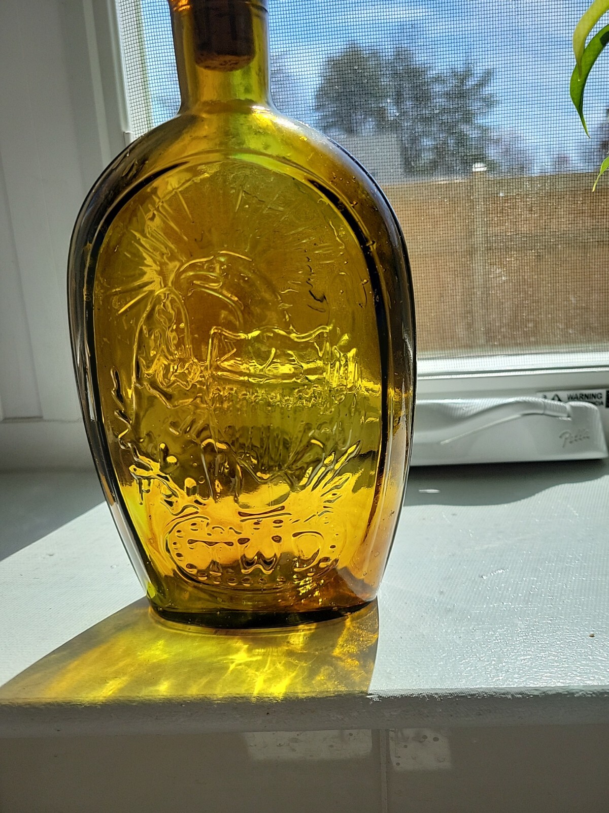 Franklin TWD Glass Bottle Amber Embossed Eagle and Shield Ship 8.75 ...
