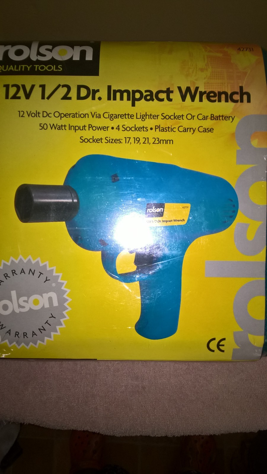 ROLSON;-12V IMPACT WRENCH, work's via car batt / lighter socket (Never ...