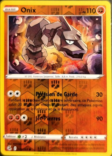 Pokemon Card ONIX 138/264 REVERSE Sword and Shield 8 EB08 FR NEW | eBay