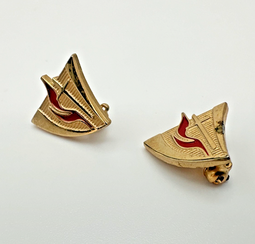 Vintage 80s United Methodist Church Cross & Flame Logo Gold Lapel Pin ...