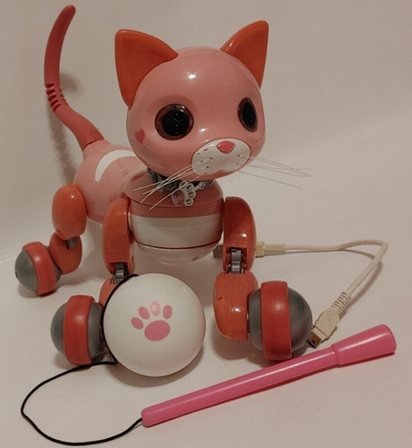 RARE Spin Master Zoomer Kitty PINK Cat Interactive Robot Cat Charger ...