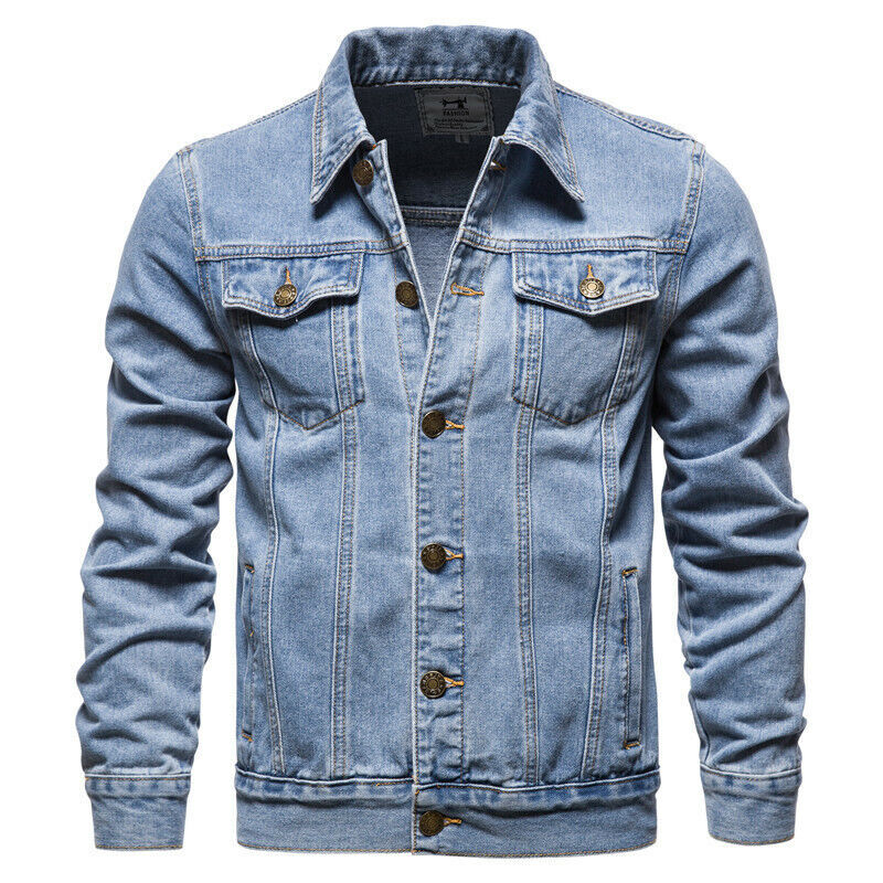 Mens Denim Jackets Trucker Classic Vintage Workwear Western Stonewash ...