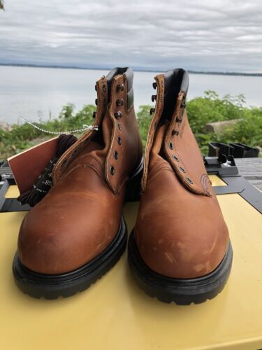 Red Wing 4450 Brown Leather Steel Toe Ankle Boots ANSI Z41 PT91 Men 8 1 ...