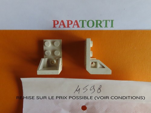 R50 2 x LEGO White Bracket 4598 / Set 6893 6972 6885 6971 6750 6983 ...