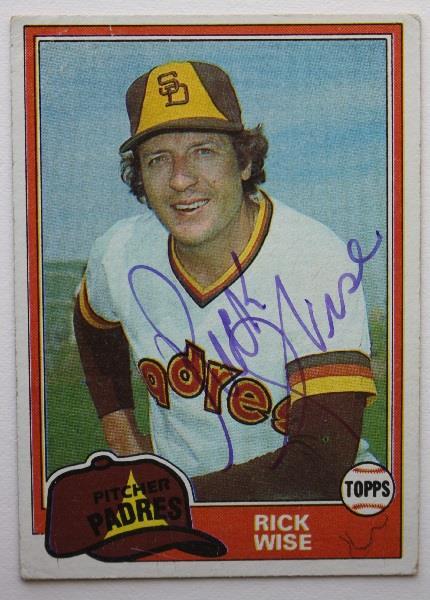 San Diego Padres Star Rick Wise signed / autographed 1981 Topps ...