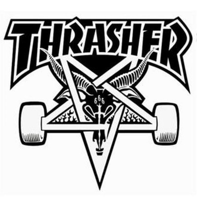 Thrasher Skategoat La Taglio Bianco Etichetta | eBay