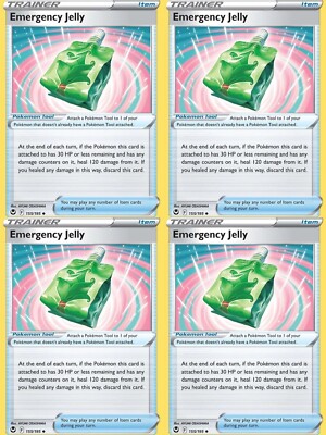 Pokemon Emergency Jelly 4x Playset Trainer Card 155/195 Silver Tempest ...