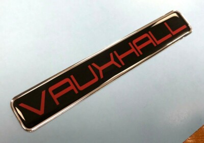 VAUXHALL Sticker/Decal 114mm Red on Black - HIGH GLOSS DOMED GEL FINISH ...