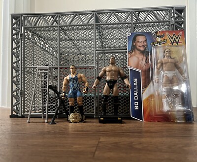 2007 WWE Jakks Hell In A Cell Real Scale Ring Play-set With Figures ...