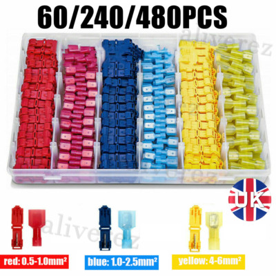 480PCS Quick Splice T-Taps Electrical Wire Cable Crimp Terminals ...