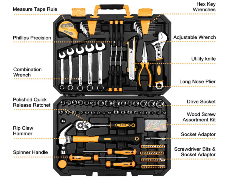 158 Piece Tool Set-General Household Hand Tool Kit,Auto Repair Tool Set ...