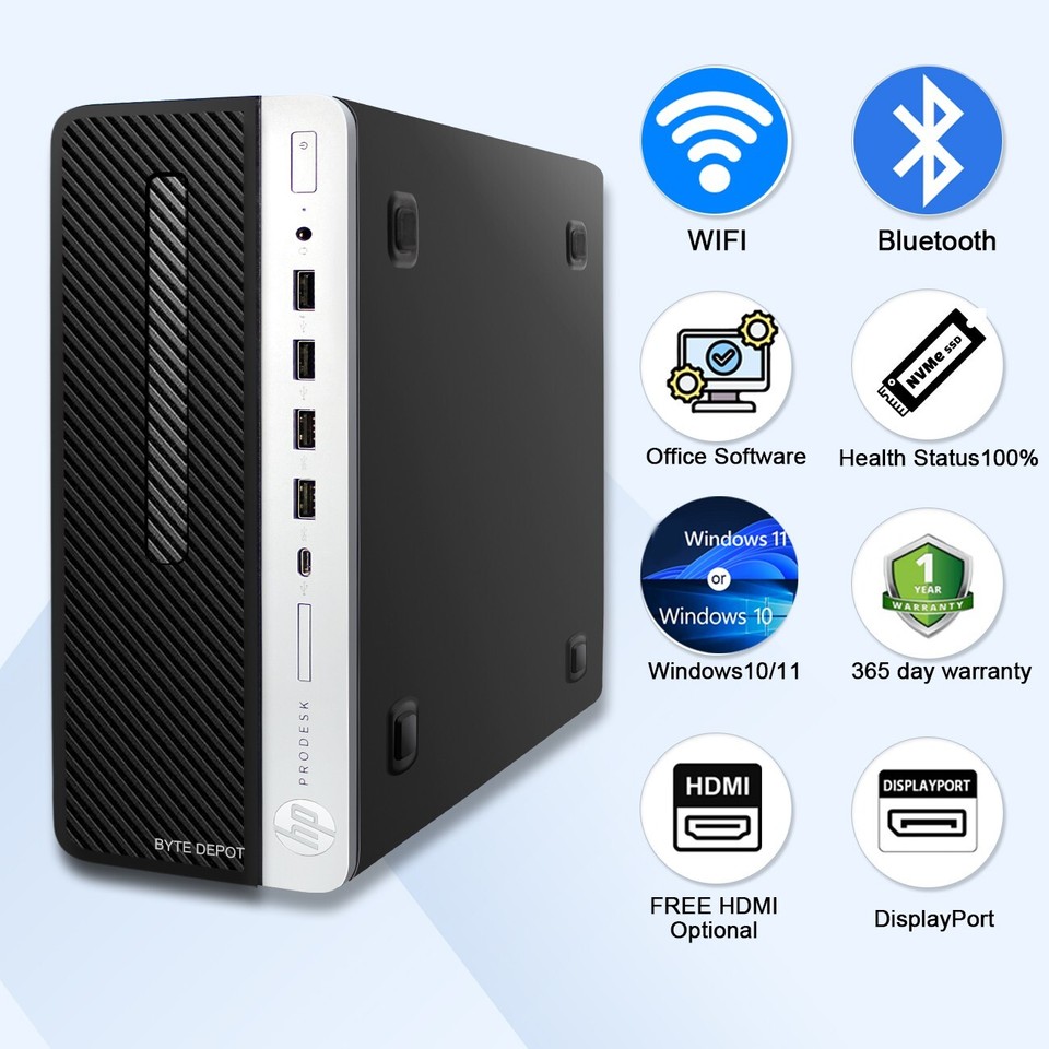 HP Desktop Computer PC i5 7TH,up to 64GB RAM 16TB NVMe SSD,Windows10/11 ...