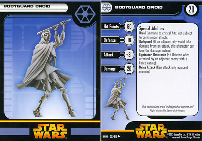 Star Wars Miniatures Revenge of the Sith BODYGUARD DROID #28 Grievous ...