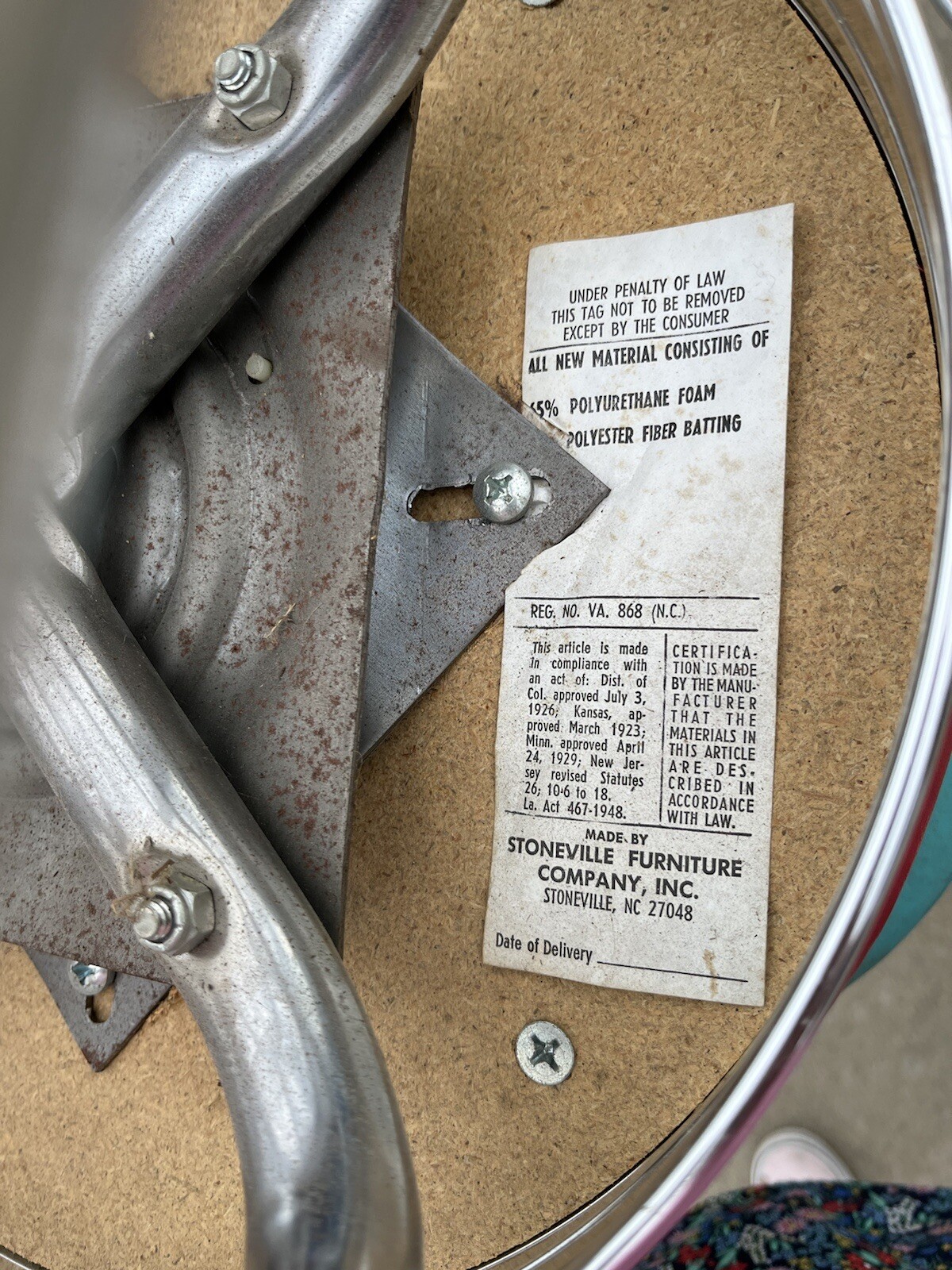 Vintage Stoneville Furniture Co. Tall Chrome Formica Table 4 Chrome ...