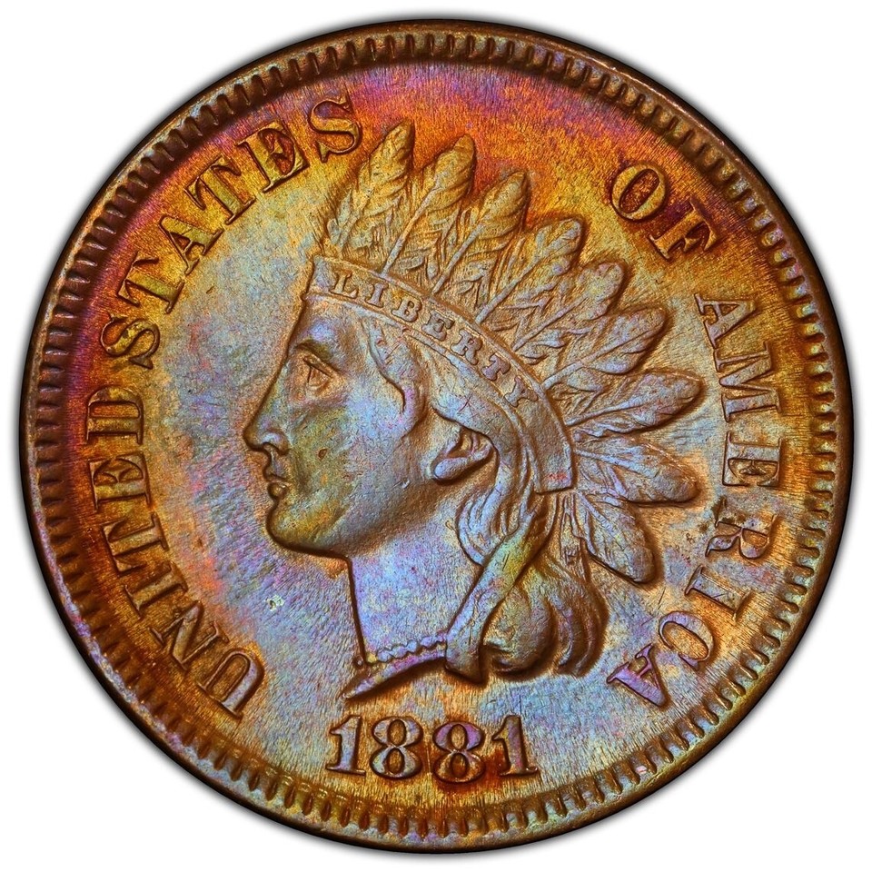 1881 INDIAN HEAD CENT *CLEANED* W/ AU DETAILS - FRESH SLAB 💥GOLD SHIELD ...