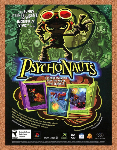Psychonauts Xbox Original 2004 Ad Authentic Action Shooter Video Game ...