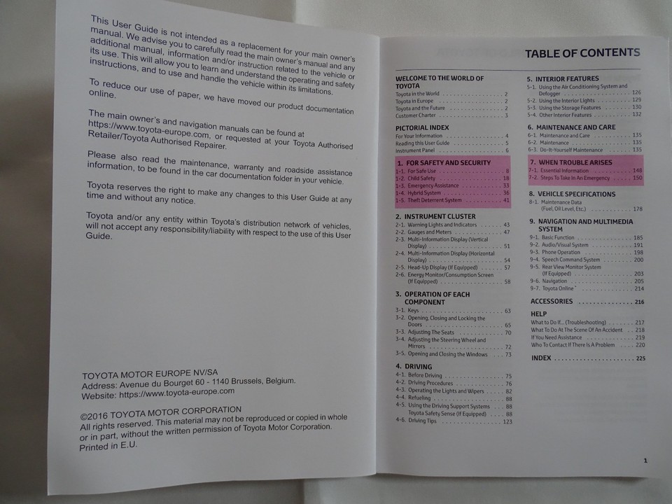 GENUINE TOYOTA YARIS HYBRID 2020-2024 HANDBOOK USER GUIDE MANUAL ...