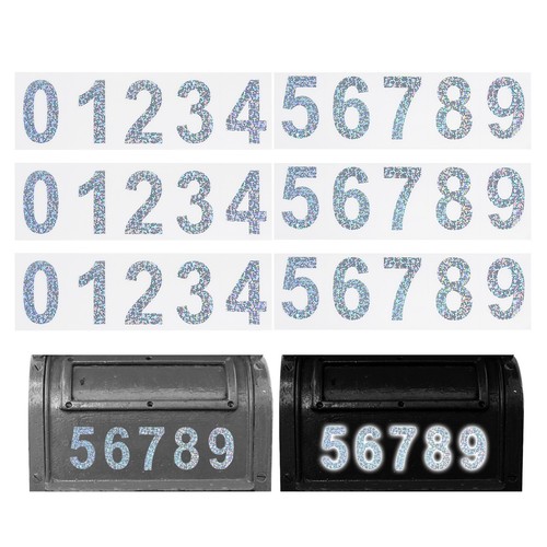 Reflective Mailbox Numbers, 3 Sets 2 Inch Waterproof Laser Numbers ...