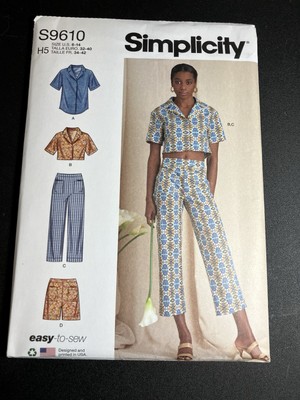 Simplicity Pattern S9610 Misses' Tops, Cropped Pants & Shorts Size 6-14 ...