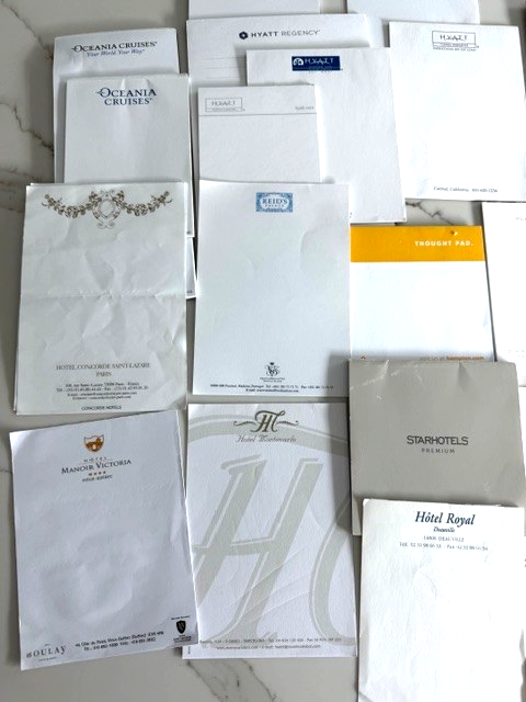 Lot of 26 Hotel Note Pads France, UK, Portugal, Italy, NYC, Spain ...