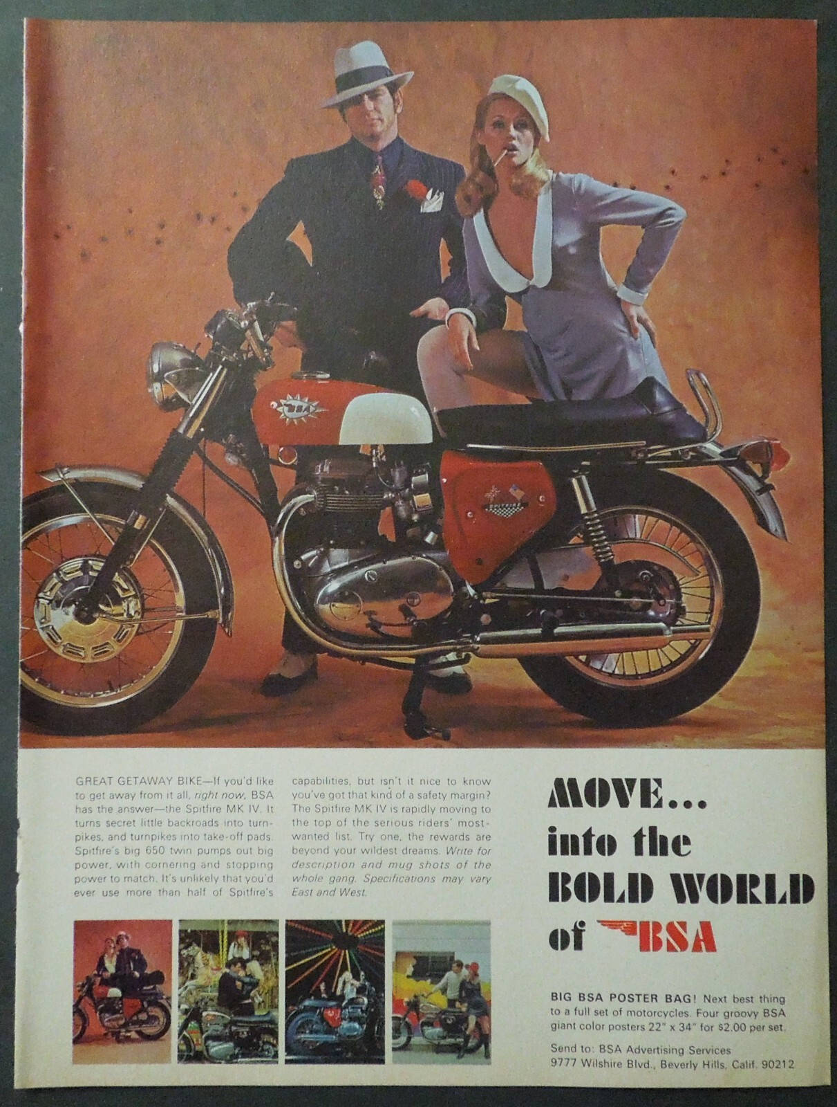 1968 BSA Spitfire MK IV Motorcycle Magazine Ad | eBay