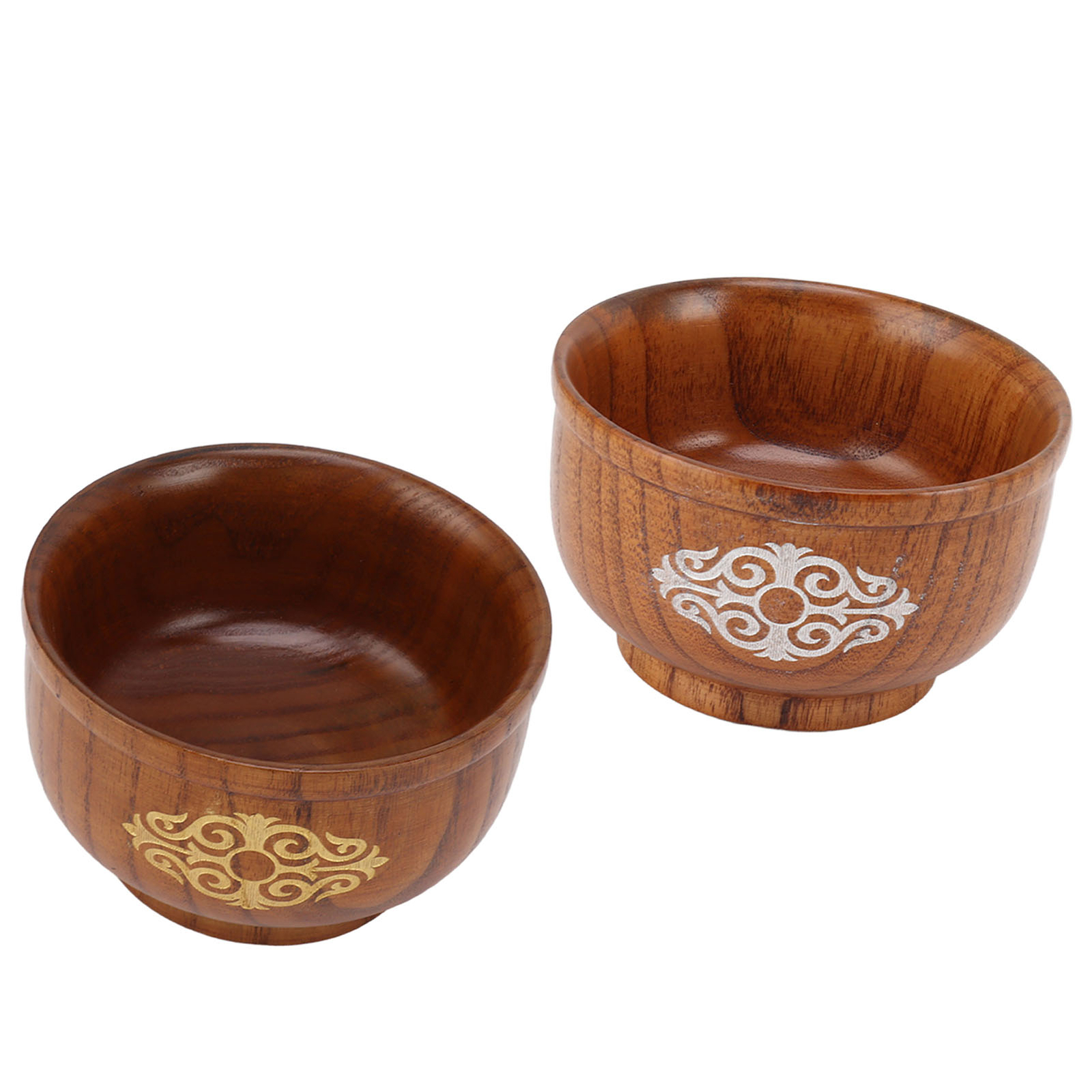Wooden Rice Bowl Jujube Wood Anti Scald Exquisite Elegant Round Wooden ...