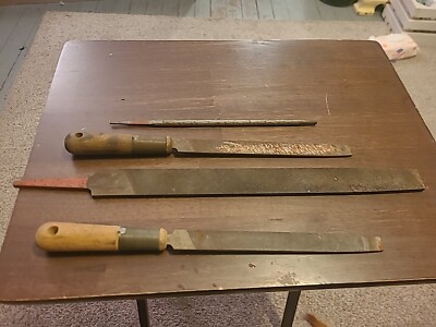 4 Pcs Simonds Mixed Hand Tool File Set, Made in USA Round Large Vintage ...