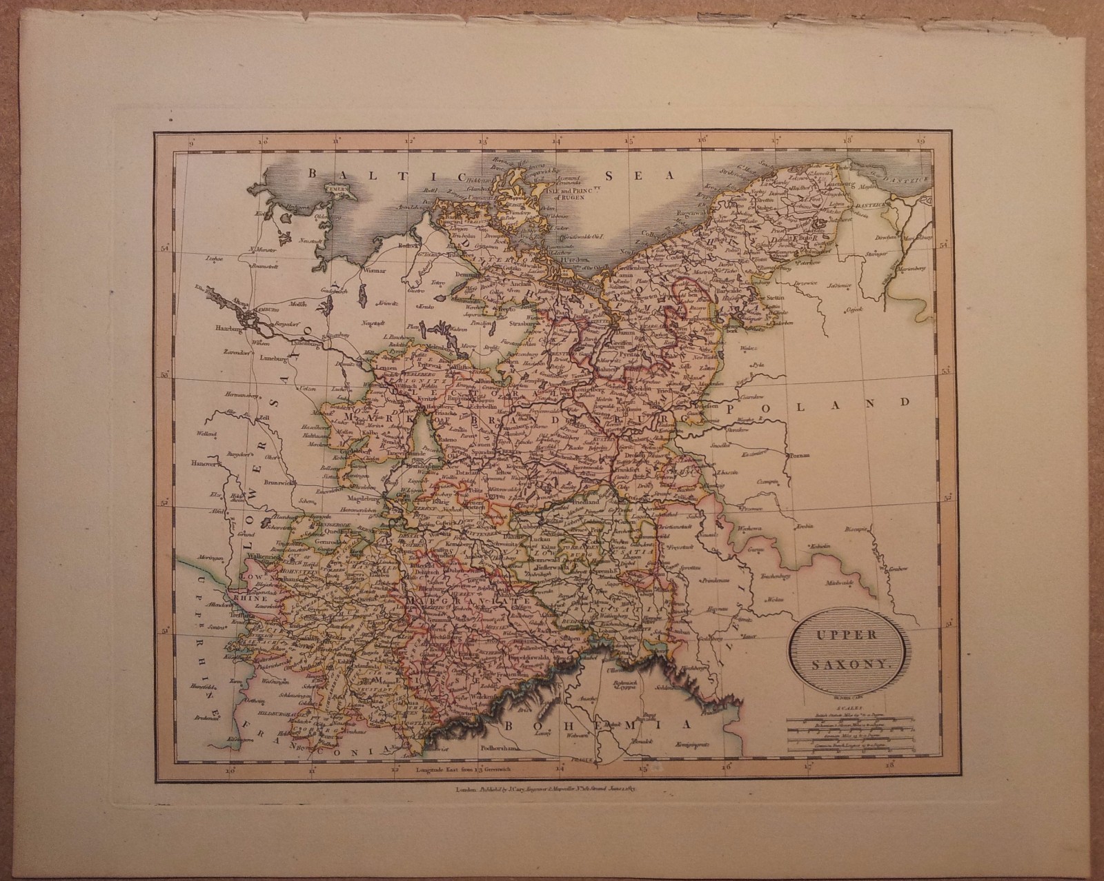 JOHN CARY MAP OF UPPER SAXONY 1813 FROM HIS New Elementary Atlas | eBay UK