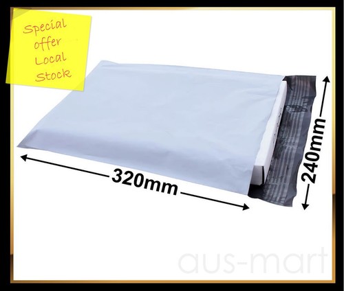 100 Piece 240 x 320cm Poly Mailer Post Courier Bag Plastic Satchel Self ...