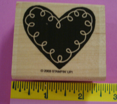 Stampin Up rubber stamp COOKIE HEART VALENTINE'S with frosted squiggles ...