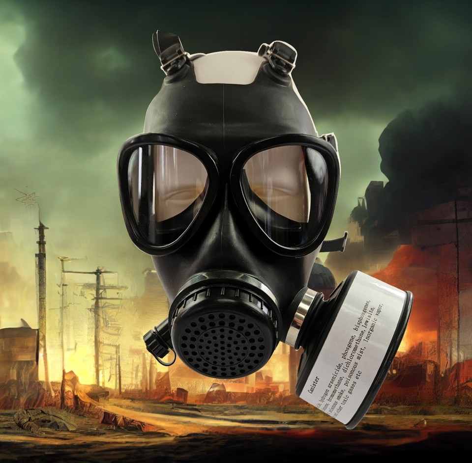 KYNG Gas Mask Respirator CBRN Face Mask w/NBC Sealed 40mm FILTER BOTTLE ...