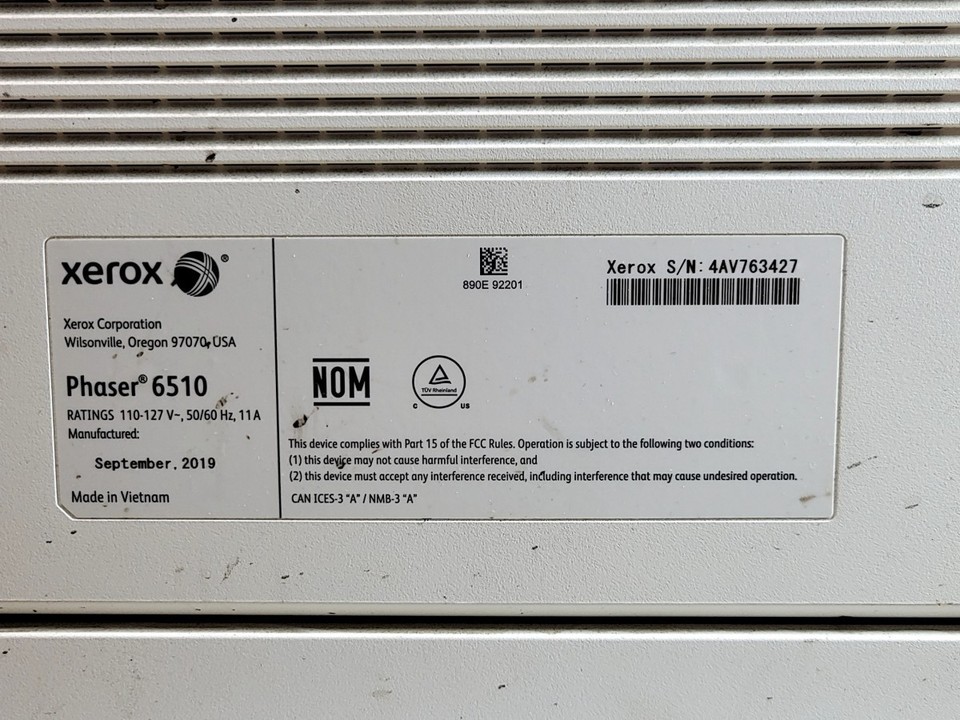 XEROX Phaser 6510 Color Laser Printer Page Count 4k SEE NOTES | eBay